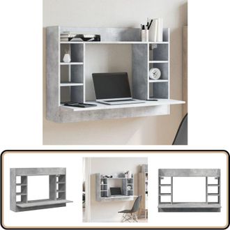 vidaXL Vidaxl - Wand-Schreibtisch Betongrau 105x48x75 cm Holzwerkstoff - Wandregal - Schreibtisch - Bürobedarf - Home Office - Platzsparend