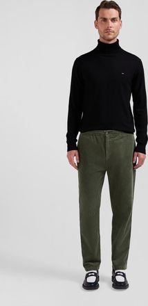 Eden Park Pantalon &Agrave; Taille &Eacute;lastiqu&eacute;e En Coton Stretch Kaki Coupe Modern