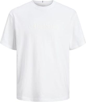 Jack & Jones Jorfrederiksberg Tee SS Crew Neck Noos T-Shirt, Blanc éclatant, XS Hommes