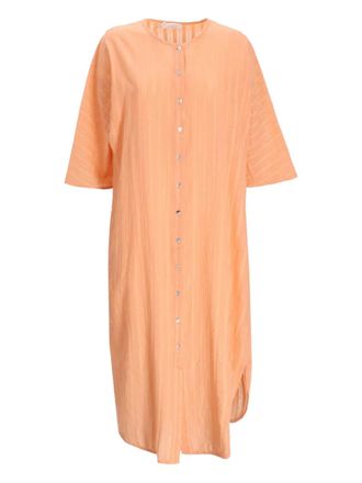 Devotion robe mi-longue à rayures métallisées - Orange