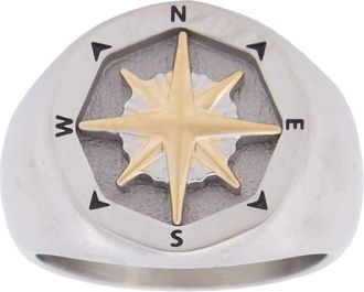 Fossil Ring Für Männer Sutton, Länge: 18mm, Breite: 18mm 2-Ton Edelstahlring, JF04410998