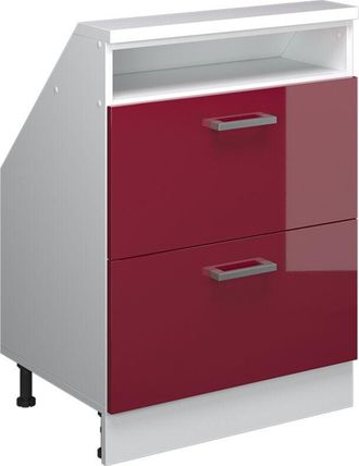 Vicco Dachschr&auml;genschrank Rion, Wei&szlig;/Bordeaux Hochglanz, mit 2 Schubladen, Vicco