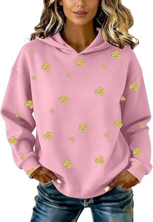 Generic HUIFUAO Sweat &agrave; capuche pour la Saint-Patrick pour femme - Sweat tr&egrave;fle amusant - Grande taille - Costume de la St Paddys - Vert Irlande - Tr&egrave;fle - Ch