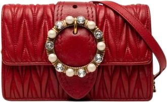 Miu Miu Pre-owned Cuir sacs-ports-paule - Femme - Pre-owned - Rouge - Taille: ONE Size