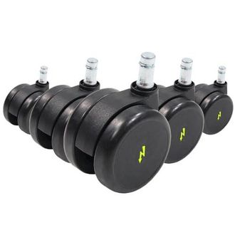 hjh OFFICE 619046 5x roulettes conductrices délectricité 11x65 mm Roulettes de chaise de bureau pour sols durs | Prévention de lélectricité statique