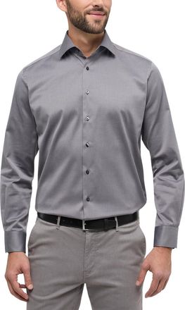Eterna Modern Fit Cover Hemd Langarm New Kent Kragen Blickdicht grau