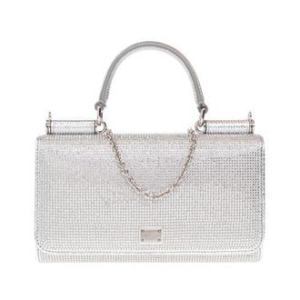 Dolce & Gabbana Handytasche mit Strass und Echsenleder - - Bags - Damen - Grau - ONE SIZE