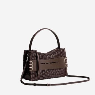 J.W.Anderson Womens Shoulder Bag Woven Leather Brown