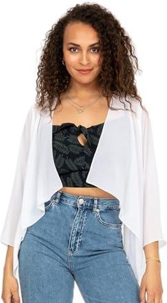 Likemary Sheer en Mousseline de Soie Shrug Bolero Couvre-&eacute;paule Blanc