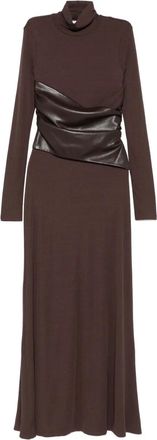 Nanushka robe longue à col roulé - Marron