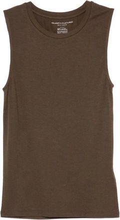 Majestic Filatures Femme, Tops, Brun, Taille: 40 FR Crewneck Sleeveless Top