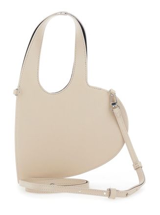 Coperni Womens Shoulder Bag Heart-Shaped Beige Leather Cow