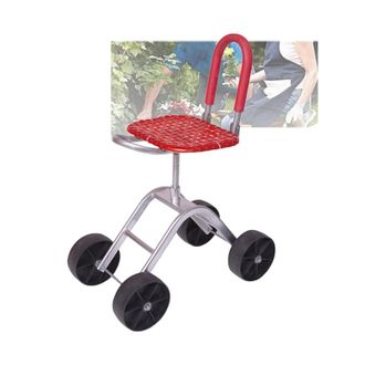 Generic Gartenhocker Mit Rollen Und Um 360 Grad Drehbarem Sitz, Faltbarer Arbeits- Gartenstuhl for Rasen Hof(Red)