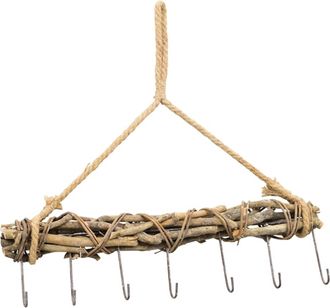 Mitienda Hakenleiste Willow Natur 45cm, Rattanhaken, Aufhängung mit 7 Haken, Haken aus Rattan, Fensterdeko