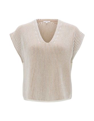 OPUS Damen Pullunder | Pullunder PEGO Regular aus weichem Baumwoll Mix Soft Oat, L