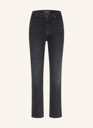7 For All Mankind Straight Jeans High Rise Straight grau