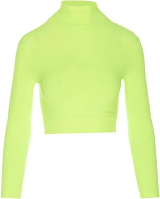 Balenciaga Cropped-Oberteil mit Stehkragen - Gr&uuml;n