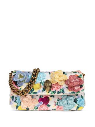 Kurt Geiger petit sac port&eacute; &eacute;paule Kensington &agrave; fleurs appliqu&eacute;es - Blanc