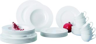 Villeroy & Boch Villeroy und Boch Royal Basic Set, 30-teilig, Hochwertiges Bone Porzellangeschirr für die Basisausstattung, Geeignet für bis zu 6 Personen