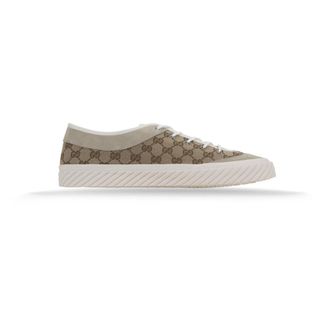 Gucci Logo Sneakers mit Wildleder Eins&auml;tzen - - Shoes - Herren - Beige - 47 EU