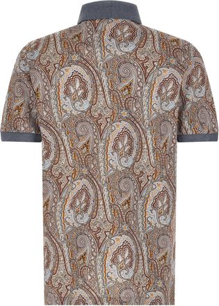 Etro Arnica Paisley Cotton Polo Shirt - Brown
