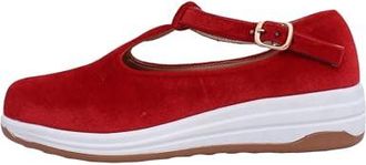 Generic Chaussures compens&eacute;es pour femme - Confortables et d&eacute;contract&eacute;es - Bout rond - Couleur unie - Tendance - Antid&eacute;rapantes - Avec sangle &agrave; boucle - Loisi