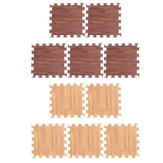 BESPORTBLE 10 St&uuml;ck Teiliges Eva Schaum Bodenmatten mit Holzmaserung Dicke rutschfeste Puzzlematten f&uuml;r Wohnzimmer Kinderzimmer und Fitnessbereich Weiche Komfort