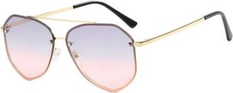 Generic Lunettes De Soleil &Agrave; Monture Large En M&eacute;tal For Femmes, Id&eacute;ales For Les Sorties Ville Ou F&ecirc;tes(Gray)