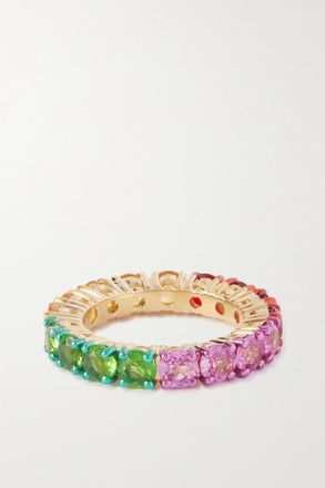 Yvonne Léon Alliance Rivière Ring Aus 9 Karat Gold Mit Citrinen Und Kristallen