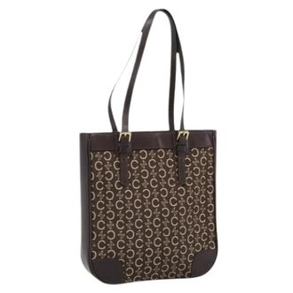 Celine Sac port&eacute; main en toile Macadam Pre-owned - Femme - Pre-owned - Brun - Taille: ONE Size