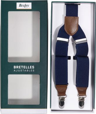Bexley Bretelles - Cravate homme marine et ch&acirc;taigne