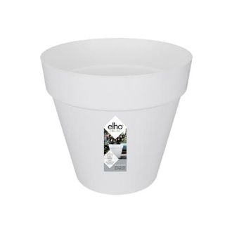 ELHO Loft Urban Rund 30 - Blumentopf f&uuml;r Au&szlig;en - 100% recyceltem Plastik - &Oslash; 28.5 x H 26.0 cm - Wei&szlig;/Weiss