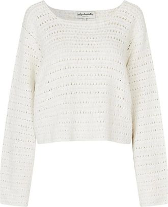 Lollys Laundry Femme, Pulls, Blanc, Taille: 38 FR Maille Ras du Cou