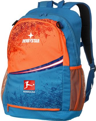 DERBYSTAR Unisex - Erwachsene Bundesliga v21 Rucksack, Blau orange, 50 x 29,5 x 17,5cm