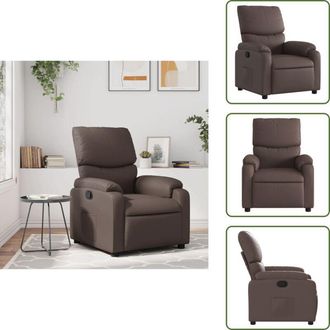 vidaXL Relaxsessel Braun Kunstleder - Komfortabler Sessel - Liegefunktion - Relaxsessel - Lederlook - Couchtisch Geeignet - The Living Store