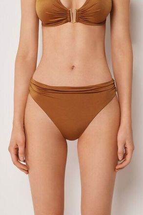 Calzedonia Bikinihose Shiny Satin Braun