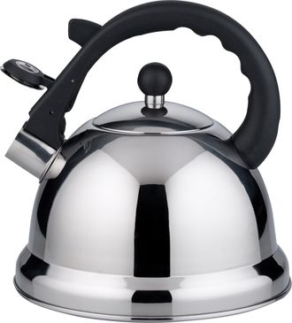 ELO 63928 Ronda Flötenkessel, Edelstahl, silber, 23 x 23,5 x 23 cm, energiesparender Kapselboden, hochglazpoliert, Edelstahl silberfarben