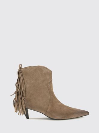 Pinko Didi Westernstiefel aus Veloursleder mit Fransen und mittlerem Stiletto-Absatz