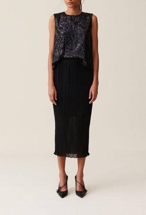 Claudie Pierlot Jupe pliss&eacute;e 7/8&egrave;me doubl&eacute;e