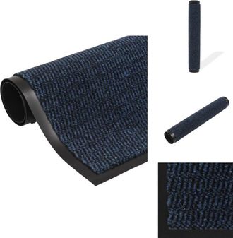 vidaXL Schmutzfangmatte Rechteckig Getuftet 90x150 cm Blau - Teppich - Fussmatte - Eingangsbereich - Schmutzf&auml;nger - Blau