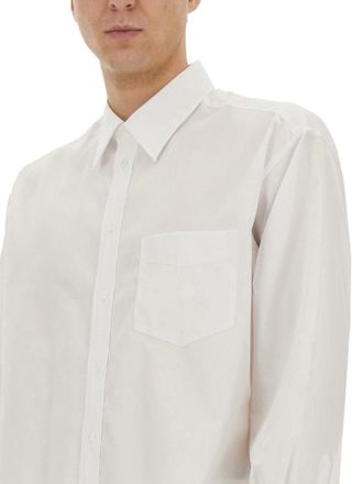 Moschino Wristwatch Print Cotton Shirt - White