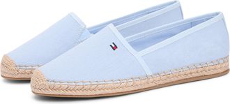 Tommy Hilfiger Espadrille TOMMY HILFIGER FLAG CANVAS ESPADRILLE, Damen, Gr. 35, hellblau, Baumwolle, unifarben, Schuhe Espadrille, Slipper,Flats,Bequemschuh mit Jute