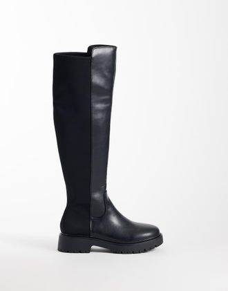 London Rebel Orah bottes montantes chunky extensibles noires