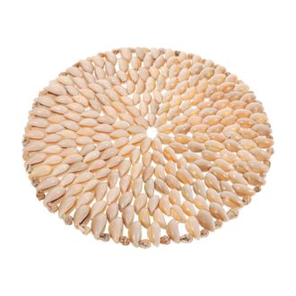 Angoily Muschel Untersetzer Rund 20cm aus Nat&uuml;rlicher Muschel mit Isolierung Hitzebest&auml;ndig f&uuml;r Tassen und Becher Dekorative Tischunterlage f&uuml;r Zuhause und Ga