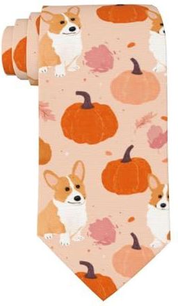 Generic Citrouilles Corgis De Dessin Animé Cravatte Classique Cravate Polyvalente Cravate Homme Pour Accessoires Bureau Femmes