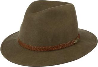 Lierys Chapeau Casual Light Traveller Homme - Made in Italy en Laine de Feutre pour avec Bandeau Cuir Hiver Automne-Hiver - 57 cm Khaki
