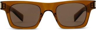 Saint Laurent Eyewear Sonnenbrille mit Logo-Print - Braun