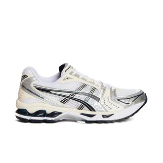 Asics Femme, Chaussures, Multicolore, Taille: 44 1/2 EU Blanc/Midnight Baskets en Cuir Style Confort