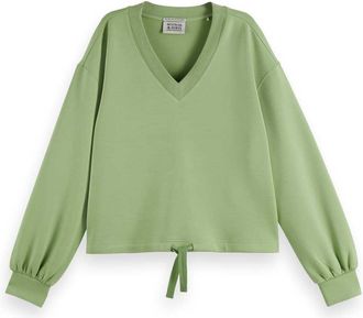 Scotch & Soda Womens V-Neck modal Sweatshirt, Pistachio, 38