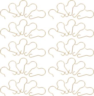 OSALADI 200 Metall Ornamenthaken 30mm Wetterfeste Aufh&auml;nger f&uuml;r Weihnachtsbaumschmuck Lichterketten und Au&szlig;endekoration